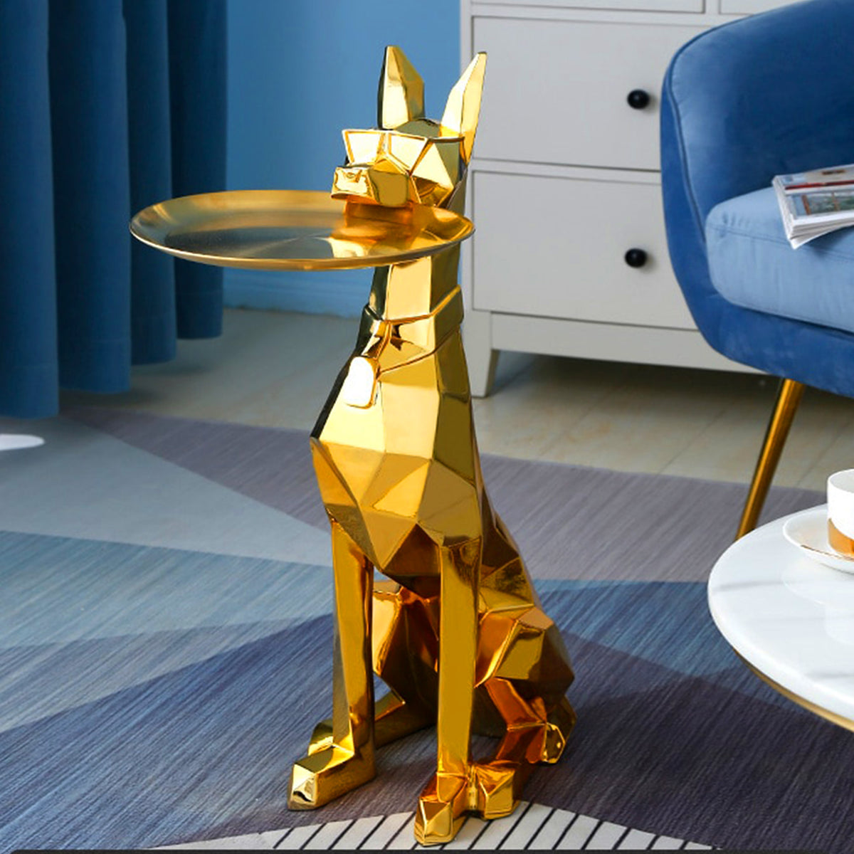 Statue Chien Doberman Métallique Or | Ma Statue France